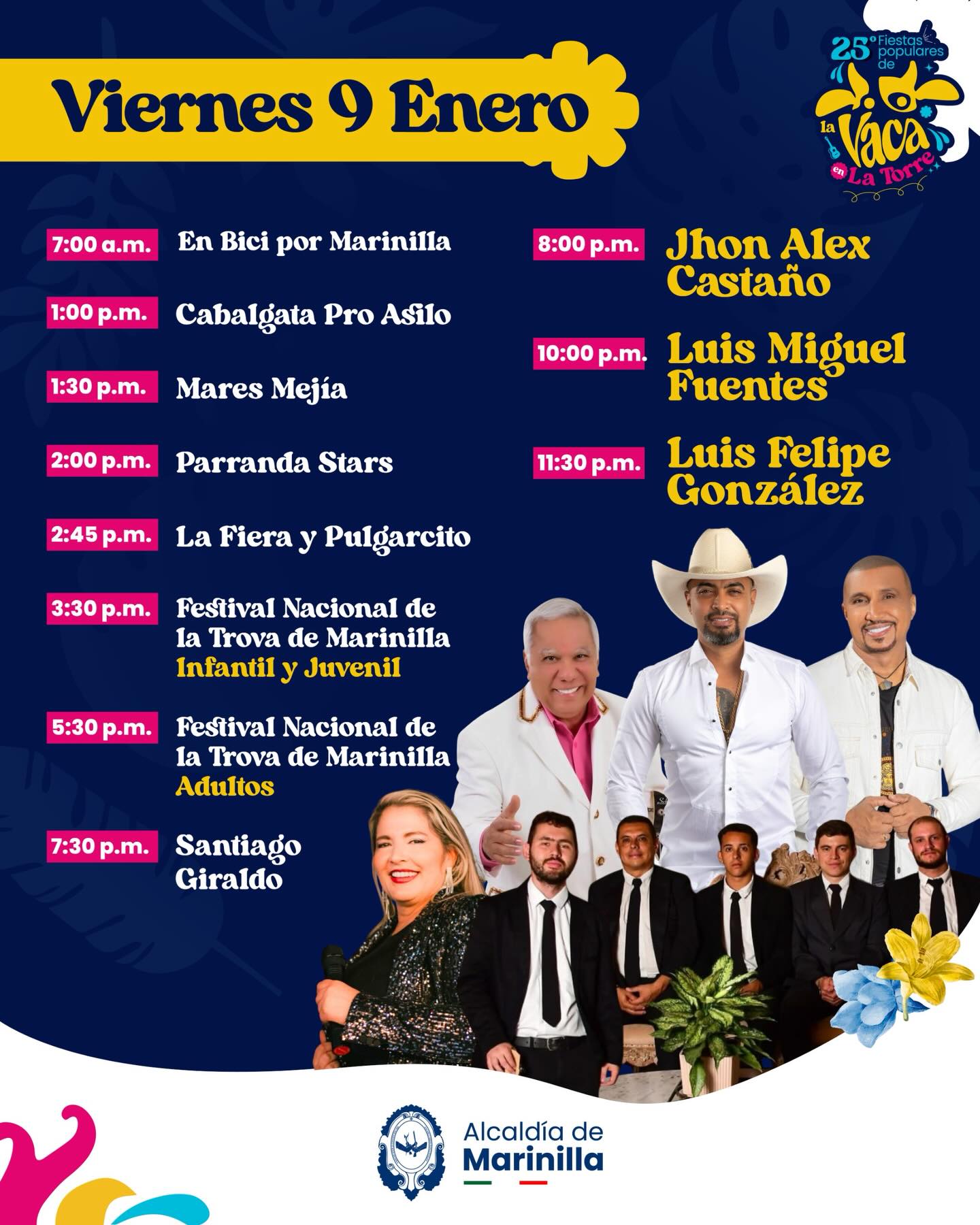 Programación Fiestas de Marinilla 2026. Fiestas de la Vaca en la Torre ...